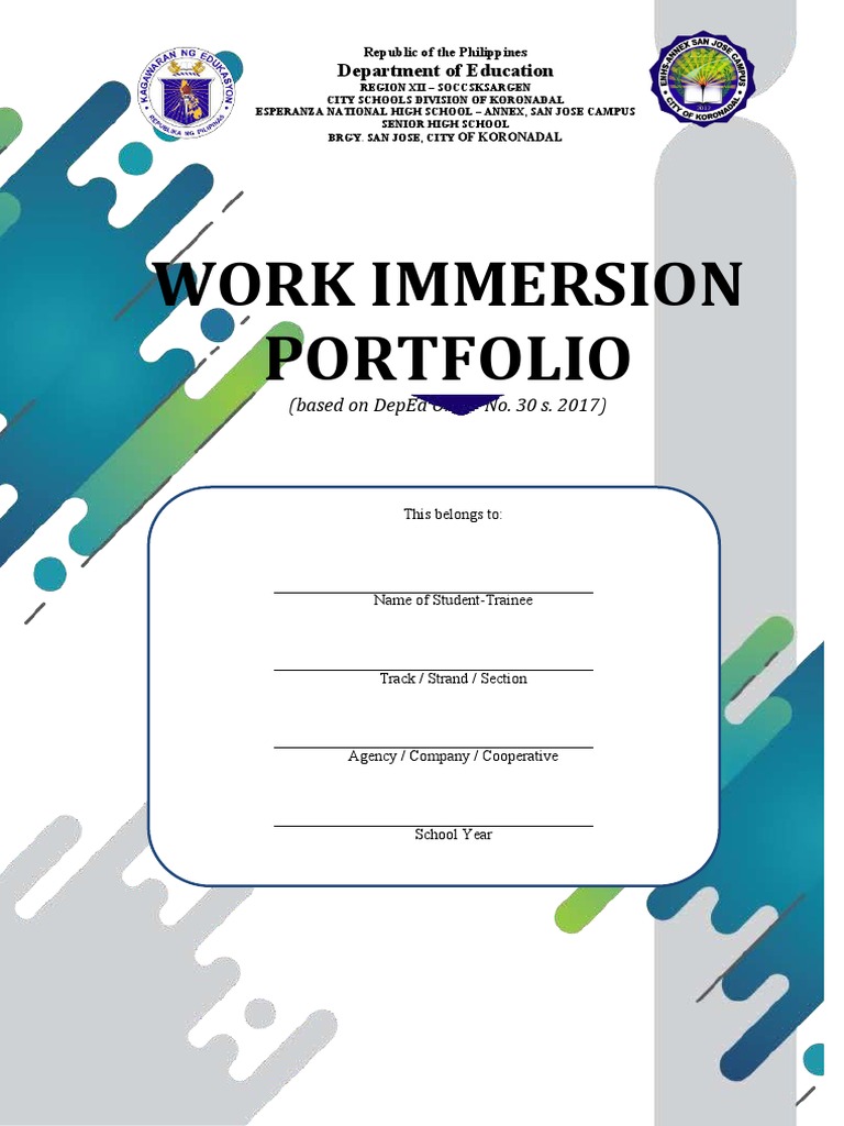 Shs Work Immersion Portfolio Final | PDF