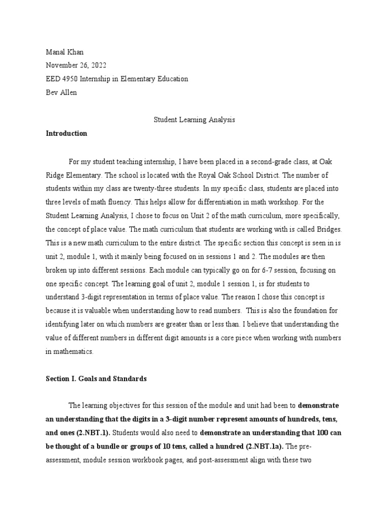 Student Learning Analysis Final | PDF | Learning | Curriculum