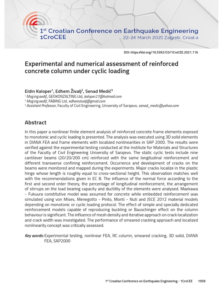 Kaloper - Zivalj - Medic - Experimental and Numerical Assessment of ...