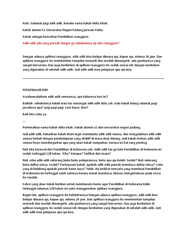 Script Roleplay | PDF | Karier & Perkembangan