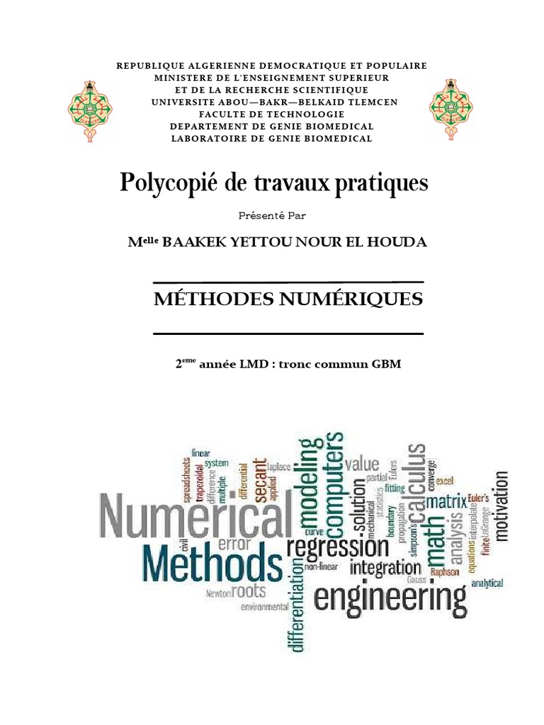 @@polycopié TP Méthodes Numériques | PDF