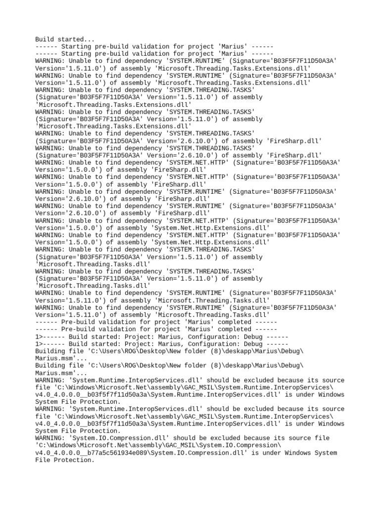 Dependency And Target Location Warnings During Build Process For Project Marius Pdf 