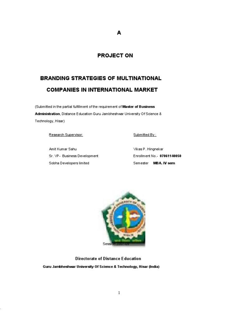 Branding Strategy Of Mncs Pdf Brand Strategic Management