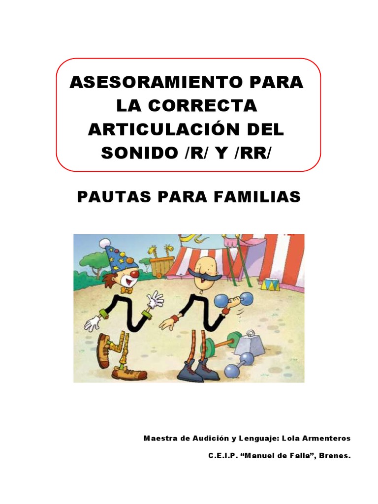 Pautas para La Correcta Articulación de R y Rr. | PDF | Boca | Fonética