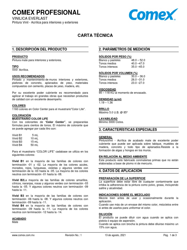 Comex Prof Vinilica Everlast | Descargar gratis PDF | Pintar | Usuario ...