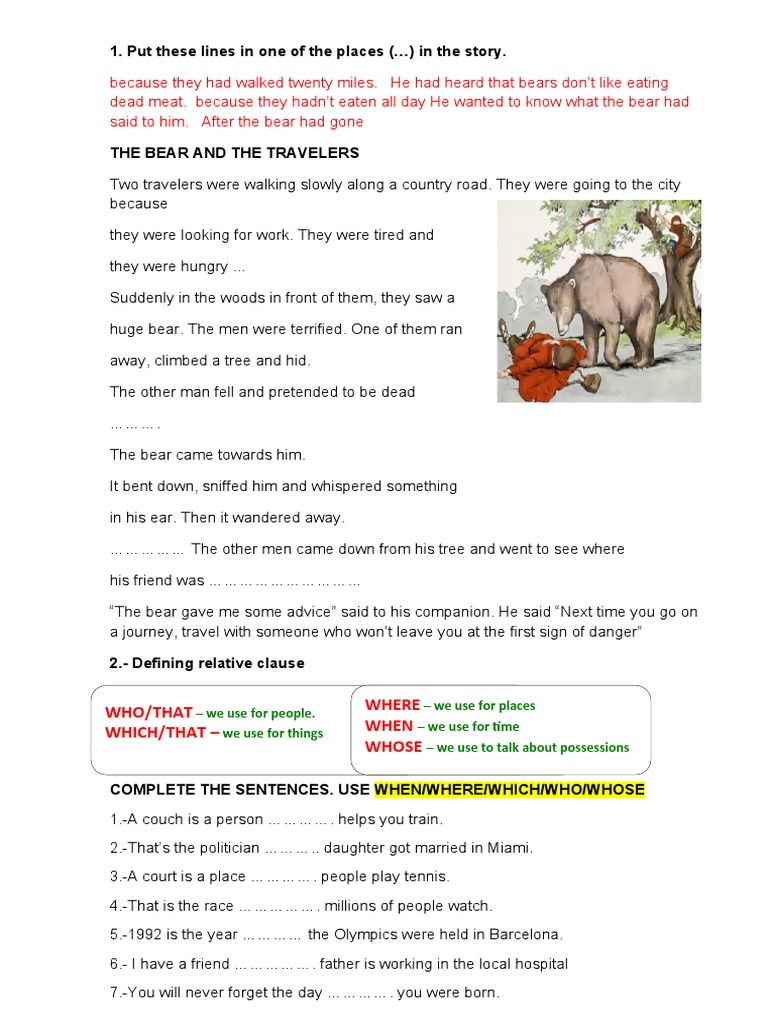 Relative Clauses and Exercises for 5th Grade | PDF