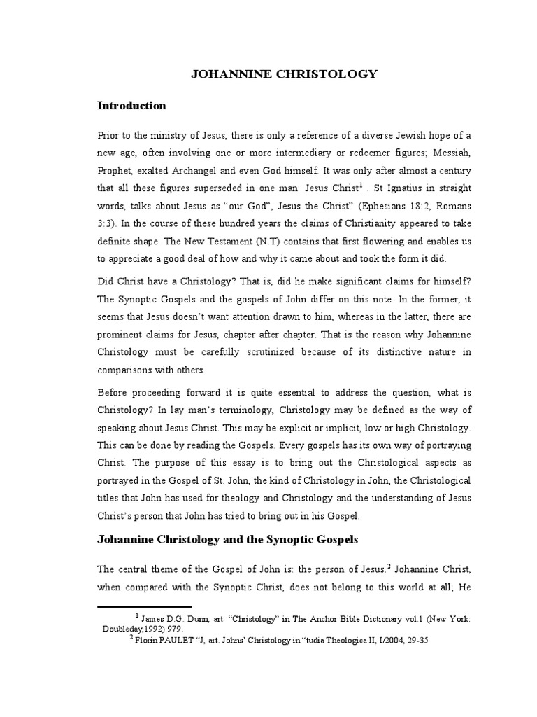 Johannine Christology | PDF | Gospel Of John | Jesus