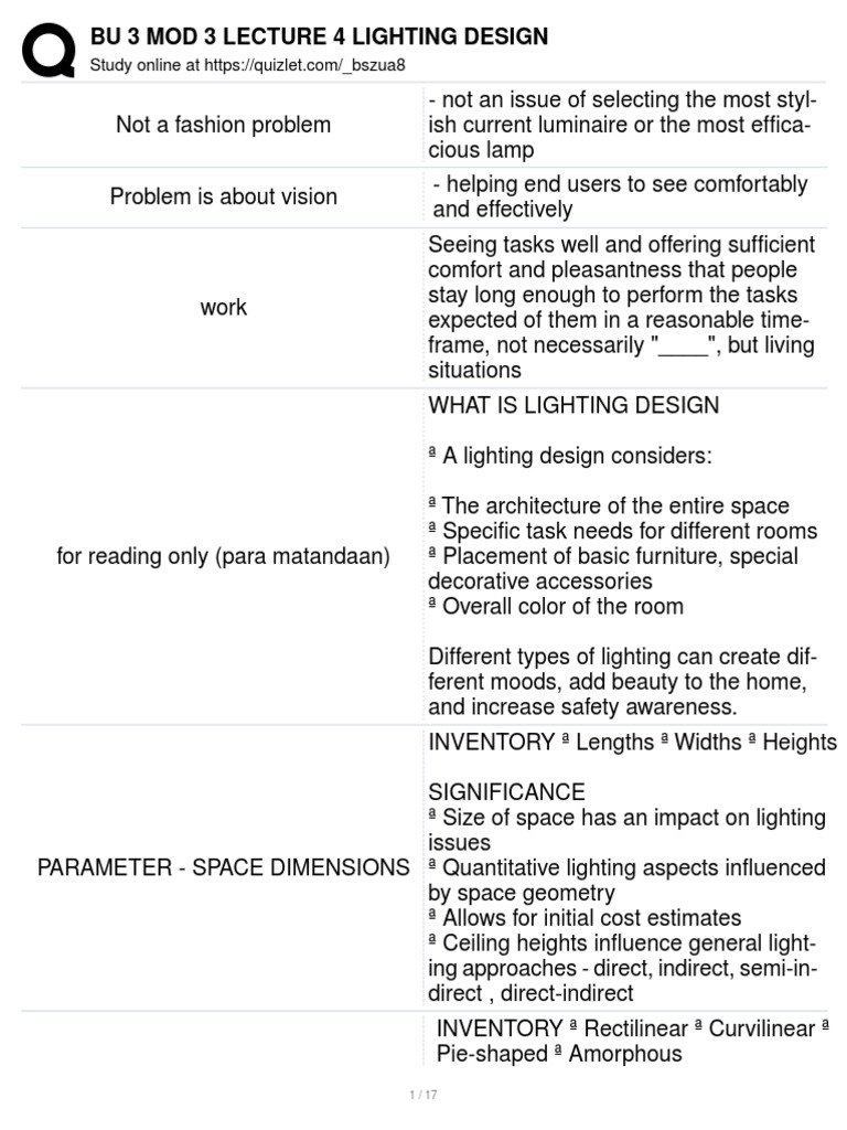 Bu 3 Mod 3 Lecture 4 Lighting Design | PDF | Lighting | Incandescent Light Bulb