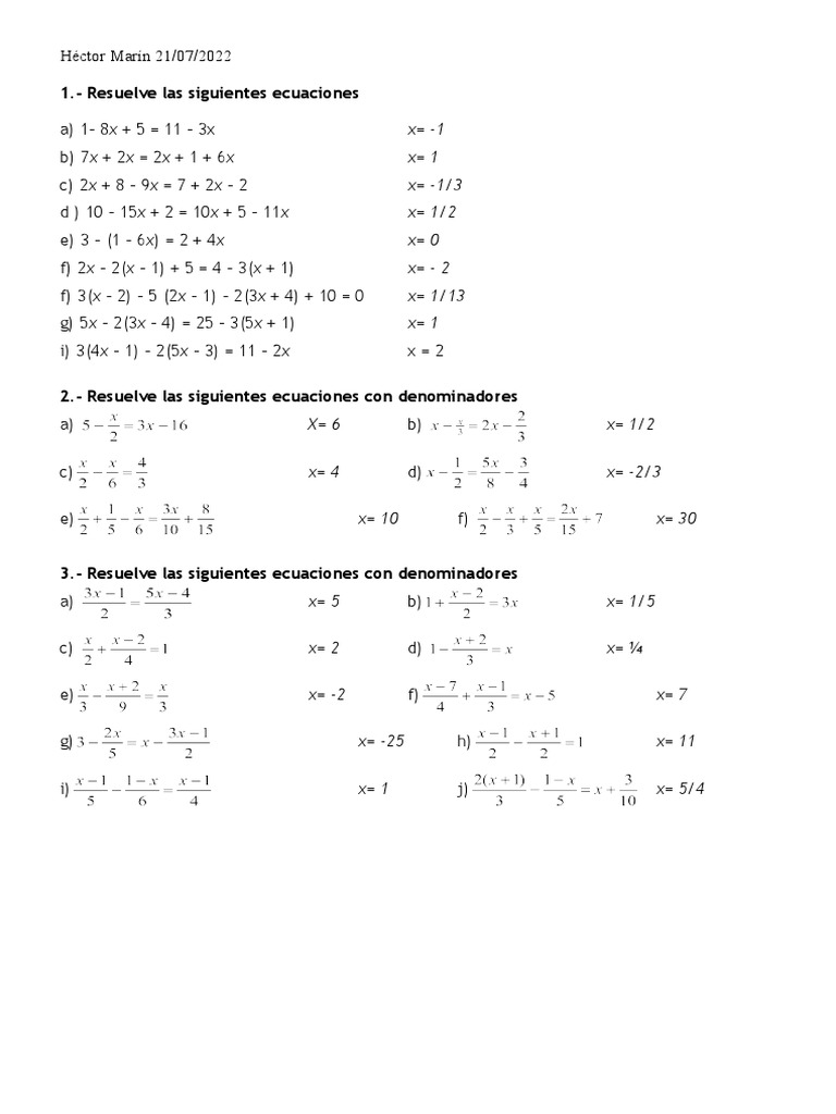 Ecuaciones1r2do Grado Pdf
