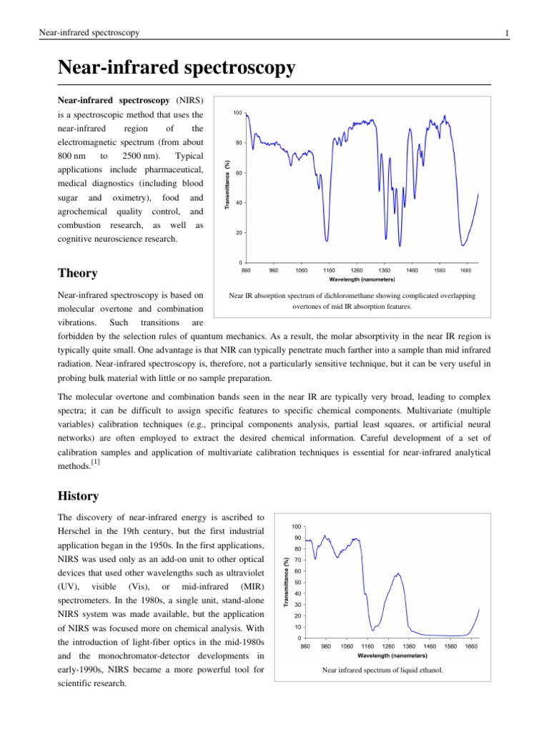 Near-Infrared Spectroscopy: Theory | PDF | Infrared | Physical Sciences