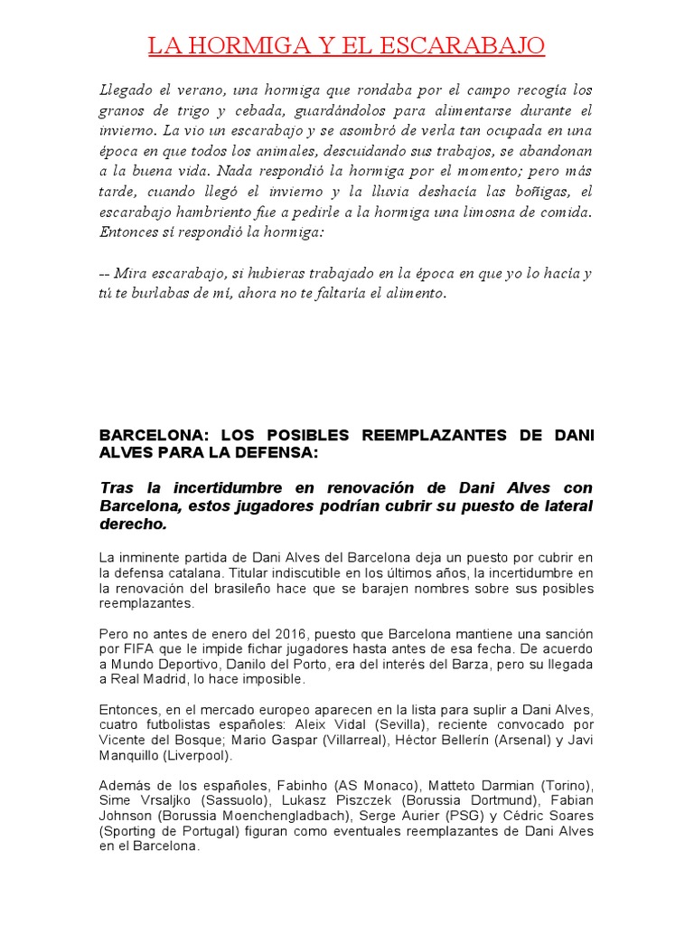 La Hormiga y El Escarabajo | PDF