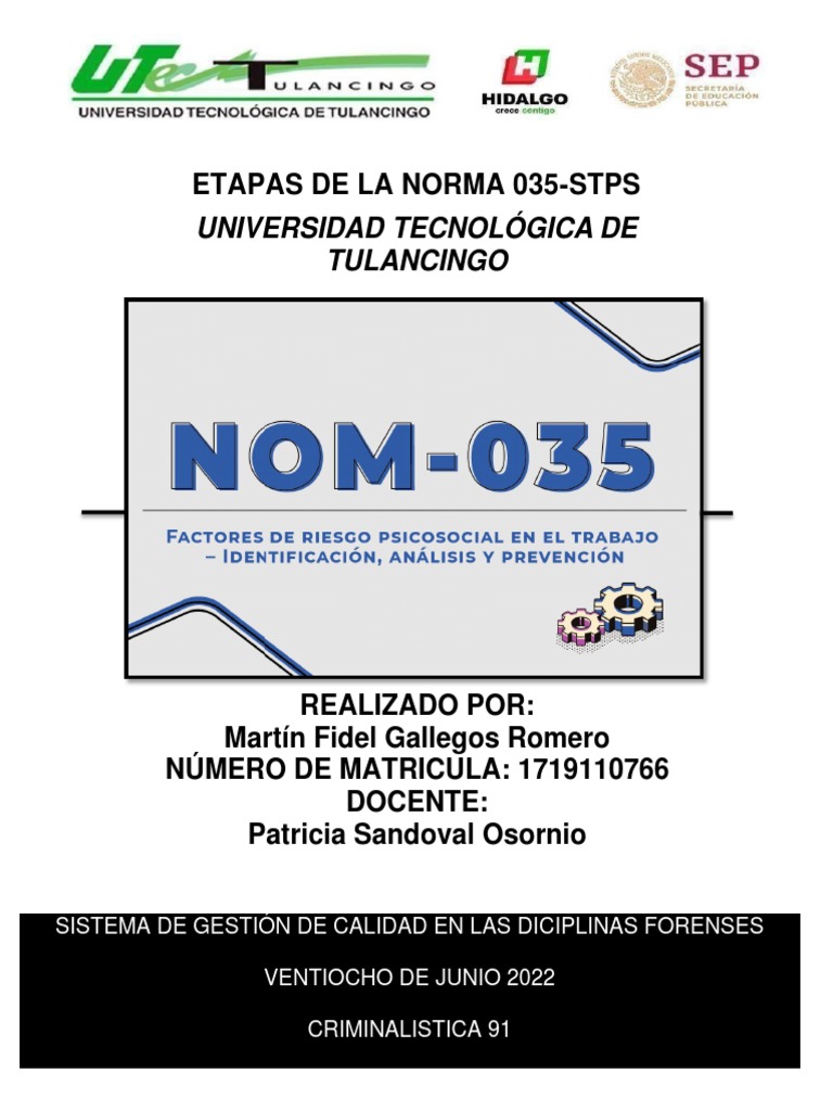 Nom 035 | PDF | Estrés (biología) | Sicología