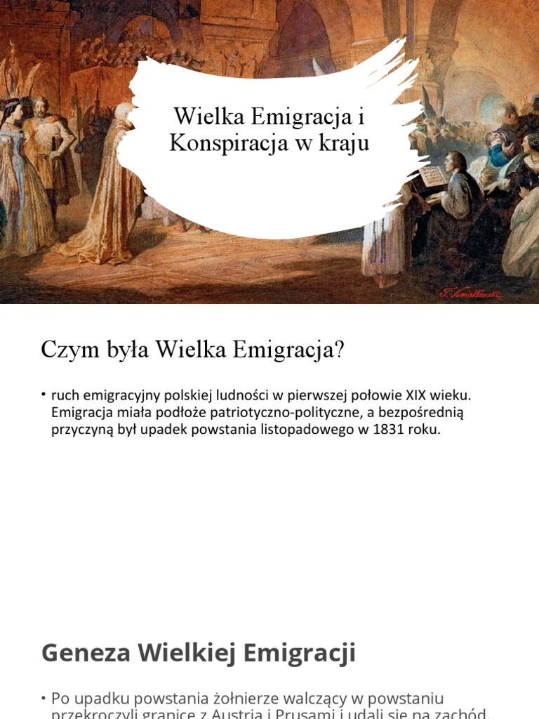Wielka Emigracja I Konspiracja W Kraju | PDF