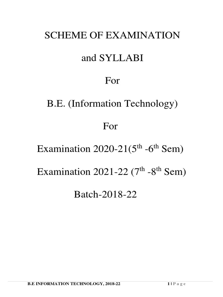 5th To 8th Sem Syllabus Pdf Relational Database Course Credit 