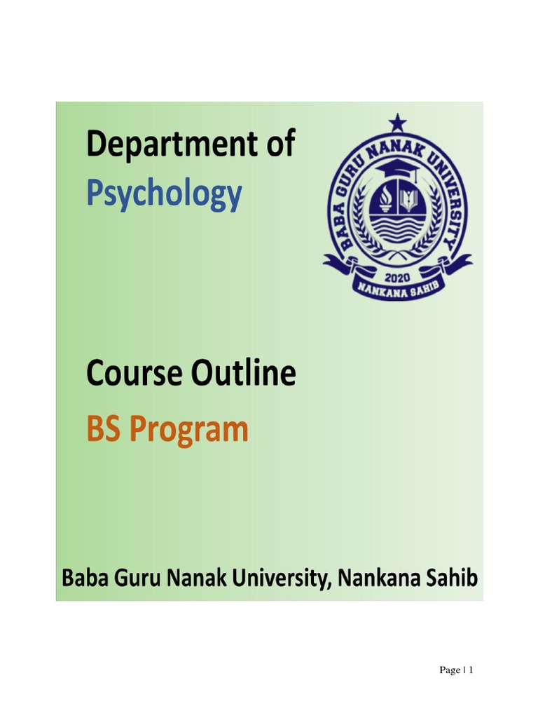 BS Psychology - Course Outline | PDF | Psychology | Matrix (Mathematics) BS Psychology - Course Outline | PDF | Psychology | Matrix (Mathematics)