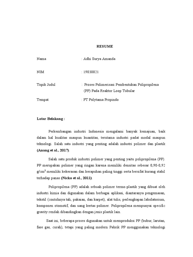 Adhi - Resume KP | PDF