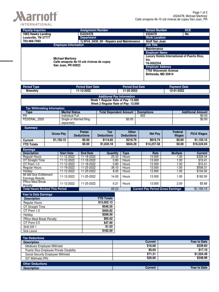 US Custom Payslip | PDF | Federal Insurance Contributions Act Tax ...