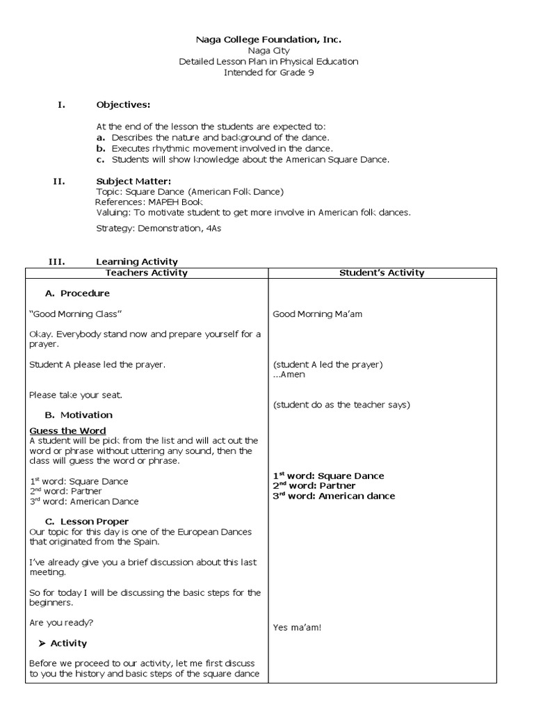 American Folk Dance Square Dancing Escolano | PDF | Dances | Behavior Modification