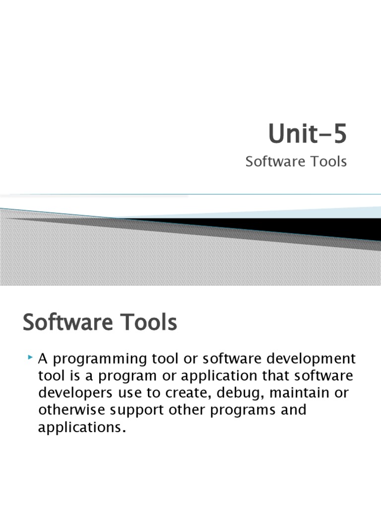 Unit 5 Softwaretools Pdf Programming Computer Program