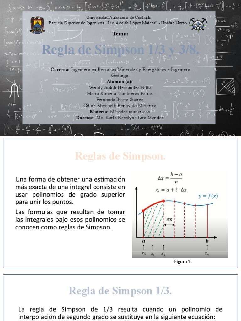 Regla de Simpson1 | PDF | Ecuaciones | Cálculo