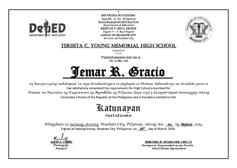 Jemar Masbate 2014 | PDF