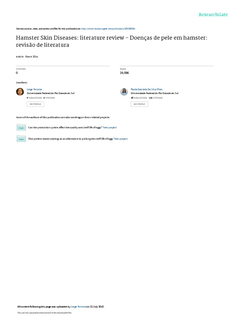 Hamster Skin Diseases: A Literature Review on the Clinical Presentation ...