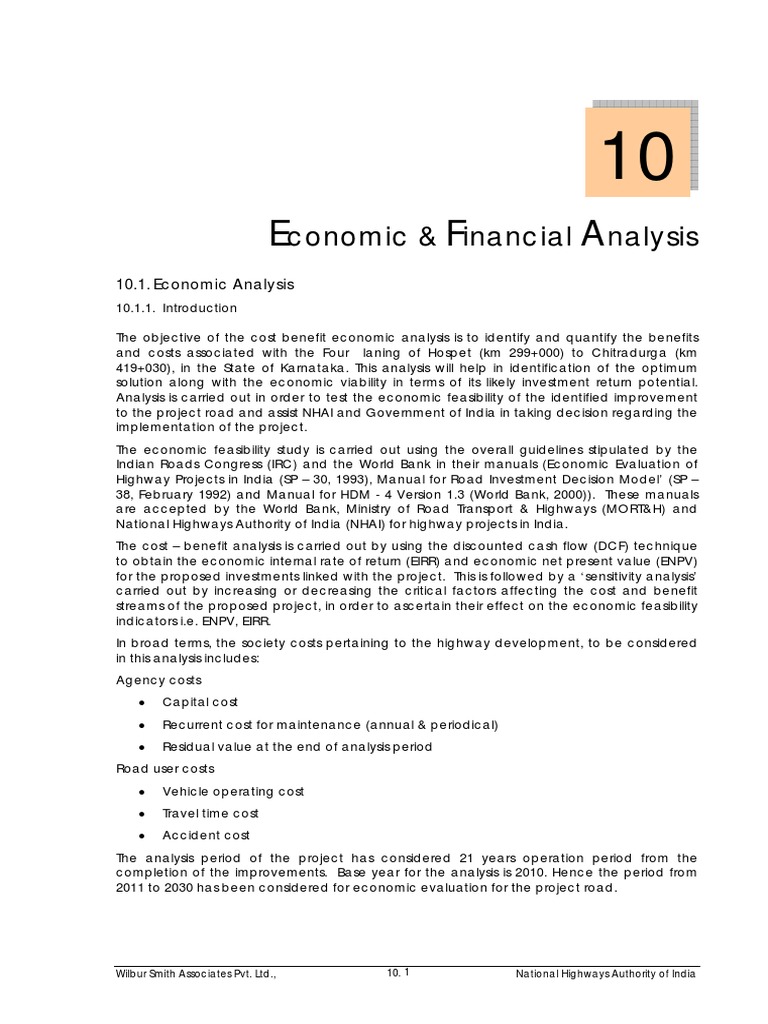 Chapter 10 Economic and Financial Analysis NH 13 | PDF