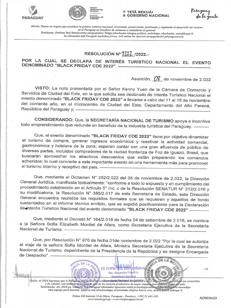 Resolucion 1222 | PDF