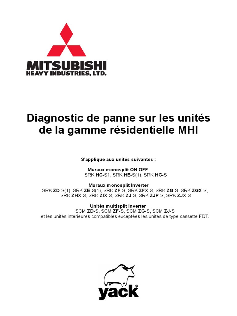Notice Diagnostic MHI | PDF | Télécommande | Tension électrique