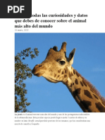 Historia de Las Jirafas | PDF | Evolución