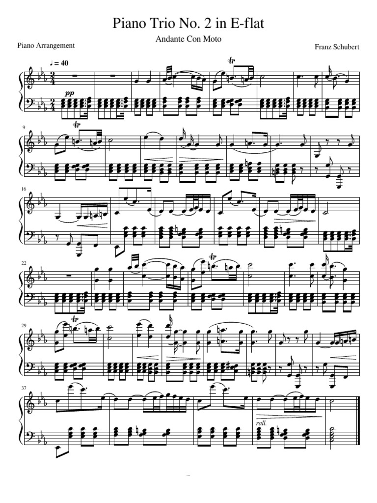 Piano - Trio - No. - 2 - in - E-Flat Schubert | PDF | Compositions For ...