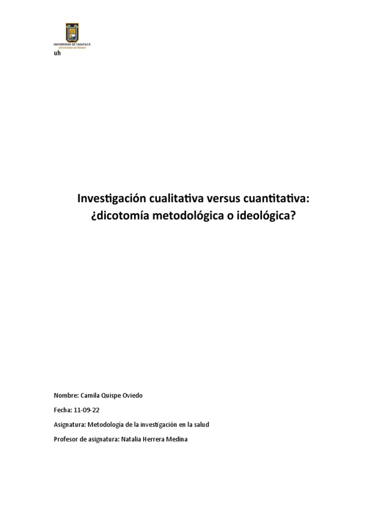 Investigación Cualitativa Versus Cuantitativa | PDF | Razonamiento inductivo | Investigación ...