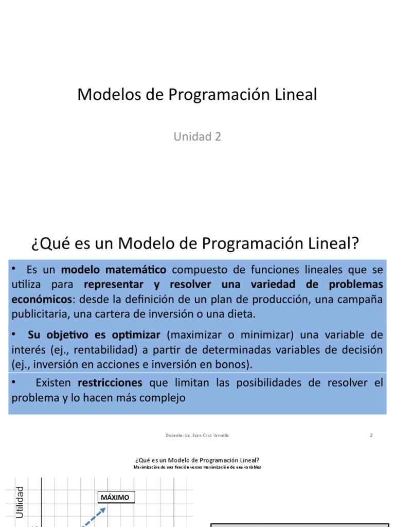Modelos de Programación Lineal y Optimización | PDF | Programación ...