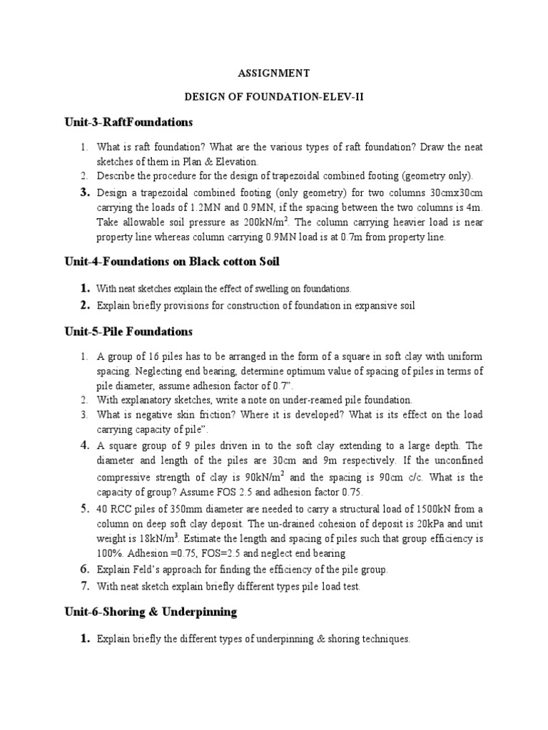 ASSIGNMENT | PDF | Deep Foundation | Building Engineering