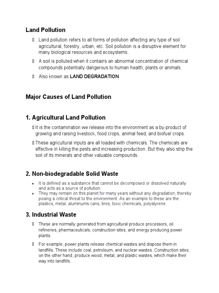 Land Pollution Copy Mine | PDF | Pollution | Soil