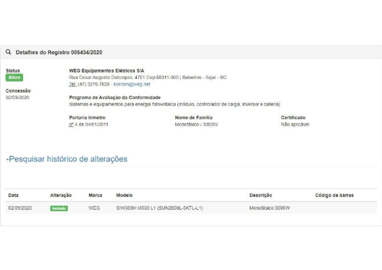 Registro - Siw300h m030 l1 - Inmetro | PDF