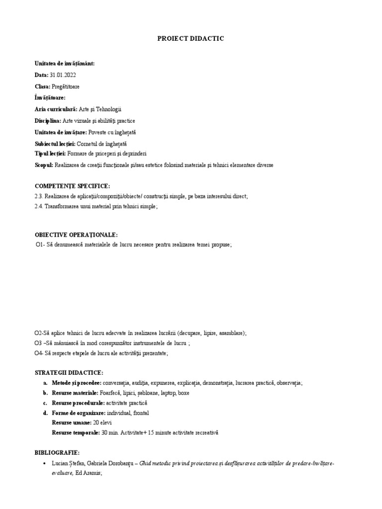 31 Proiect Didactic Avap | PDF