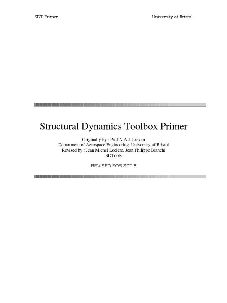 Structural Dynamics Toolbox Primer: SDT Primer University of Bristol | PDF | Matrix (Mathematics ...