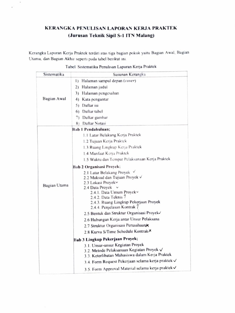 Kerangka Laporan | PDF