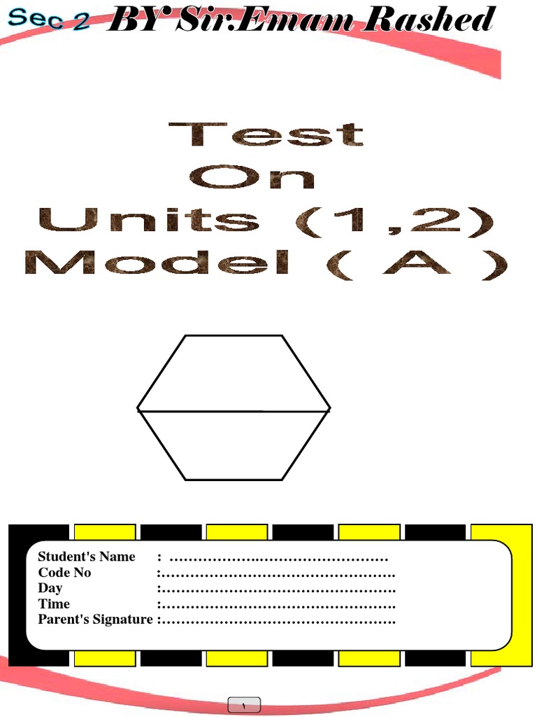 Test Units 1,2 2nd 2023 | PDF | Sex Differences In Humans