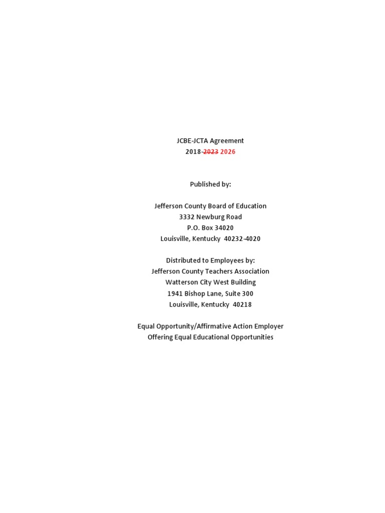 2022 Jefferson County Teachers Association Contract Extension | PDF