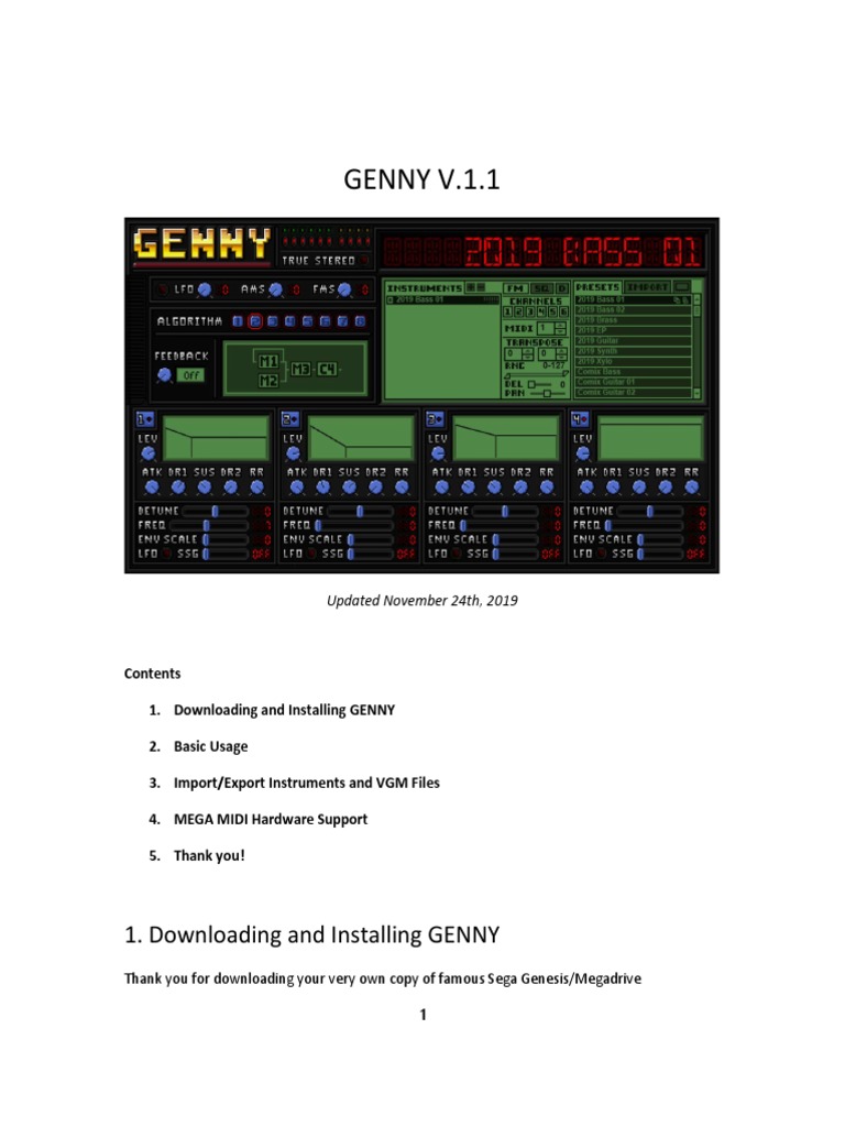 Genny Documentation | PDF | Frequency | Synthesizer