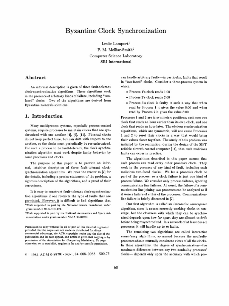 Byzantine Clock Synchronization: Lwork | PDF | Algorithms | Clock