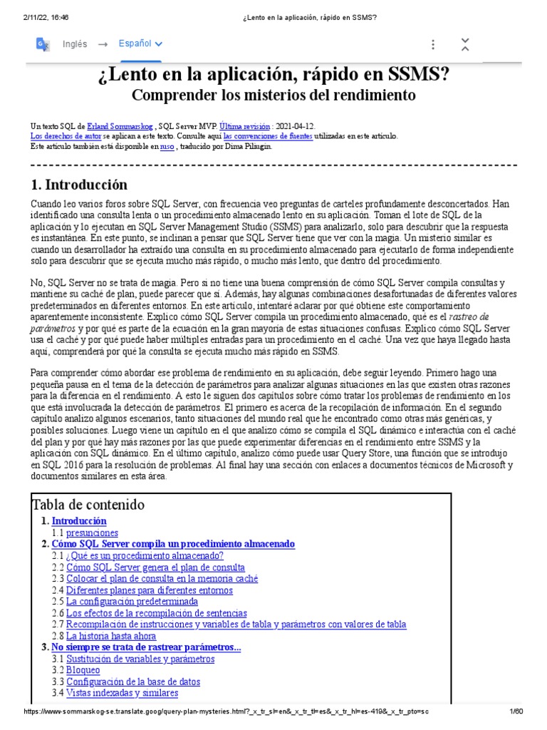 Lento en La Aplicación, Rápido en SSMS | PDF | Servidor SQL de ...
