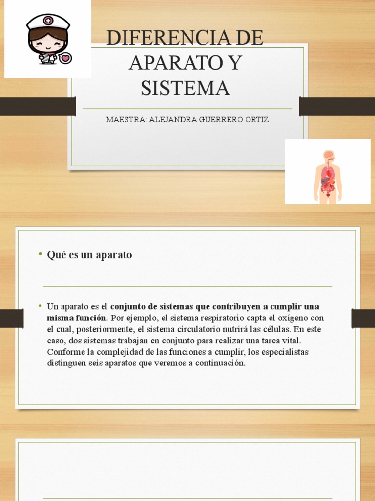 Diferencia de Aparato y Sistema | PDF | Sistema circulatorio | Sangre