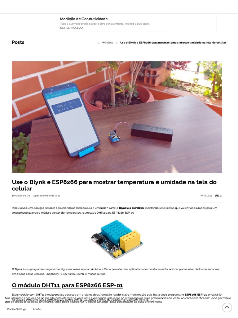 Use o Blynk e ESP8266 para Mostrar Temperatura e Umidade Na Tela Do ...