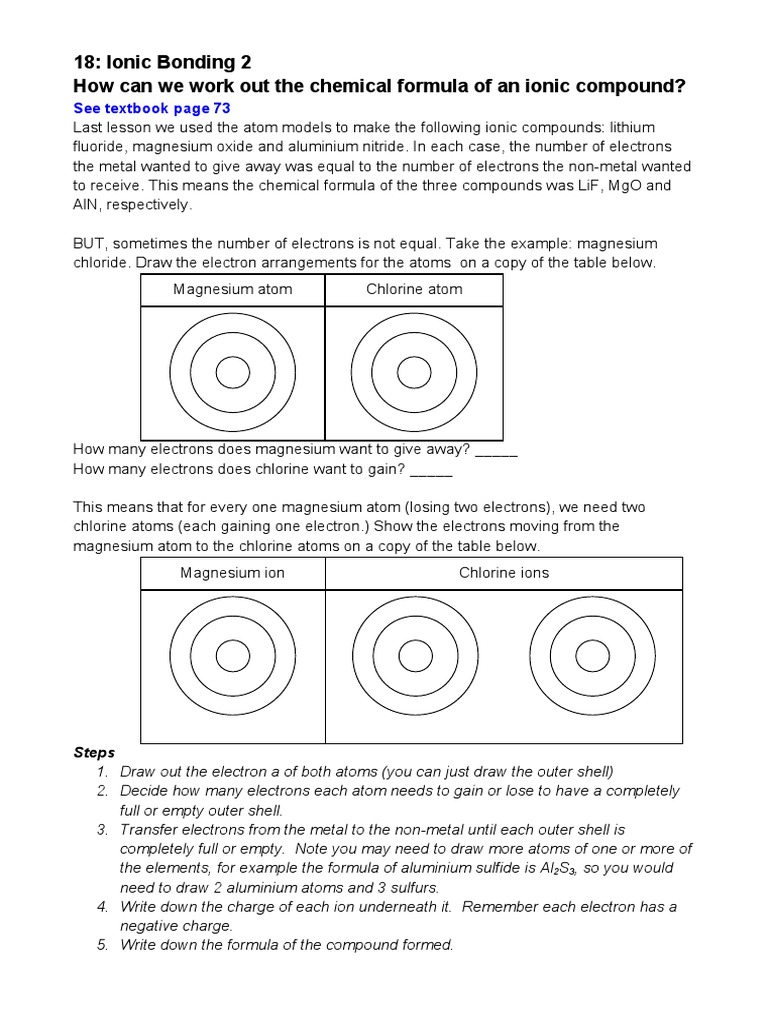 18 - Ionic Bonding (2) 2022 | PDF | Ion | Chemical Compounds