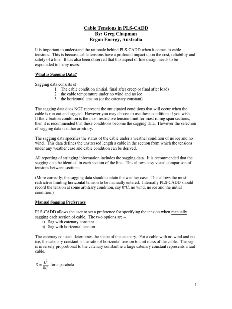 Cable Tensions | PDF | Tension (Physics) | Temperature