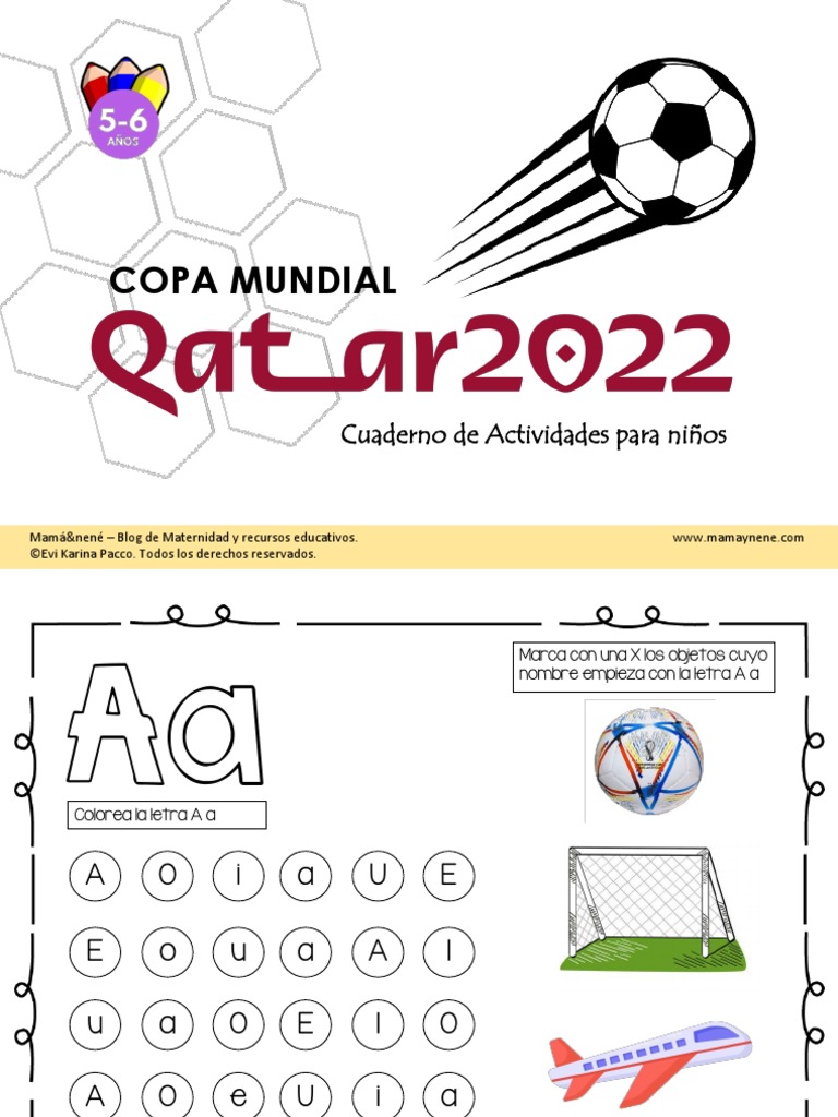 Cuaderno de Actividades Mundial Qatar 2022 Mamaynene | PDF