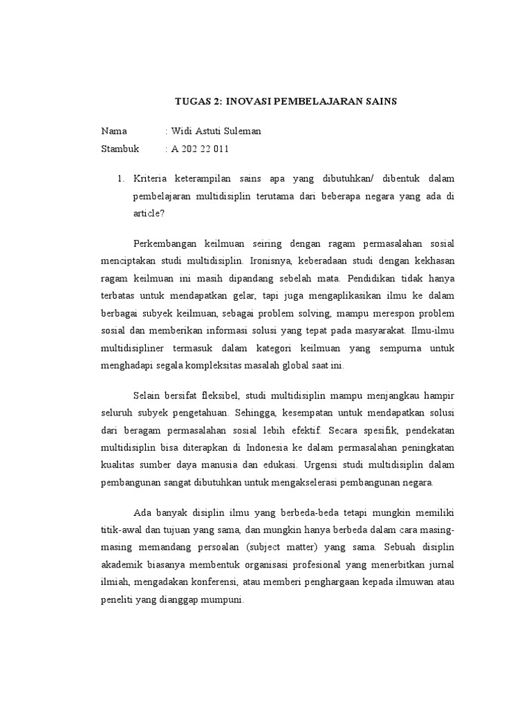 Tugas2 Inovasi | PDF | Ilmu Sosial | Sains & Matematika